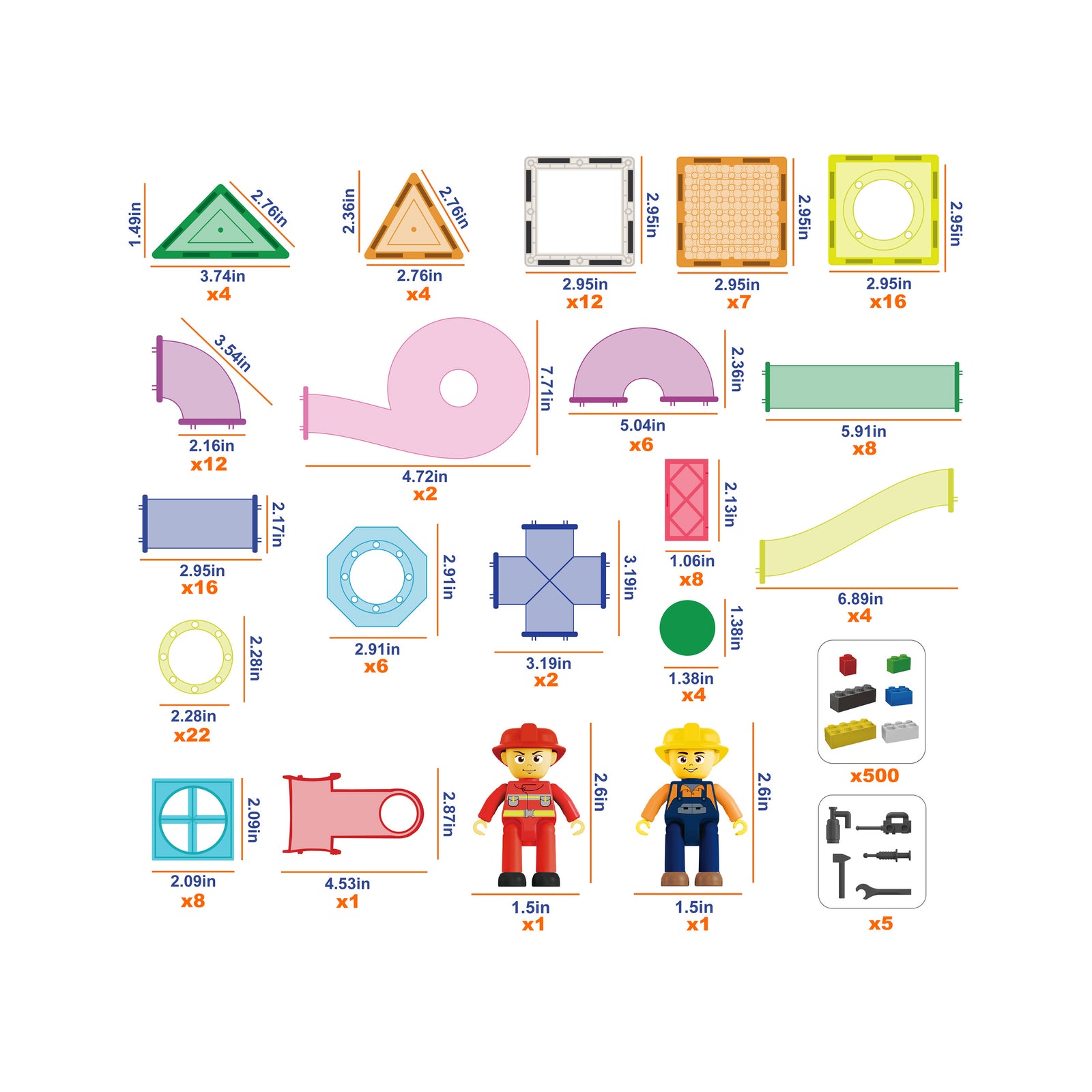 PicassoTiles 3-in-1 Marble Run, Magnetic Tiles, and Interlocking Brick ...