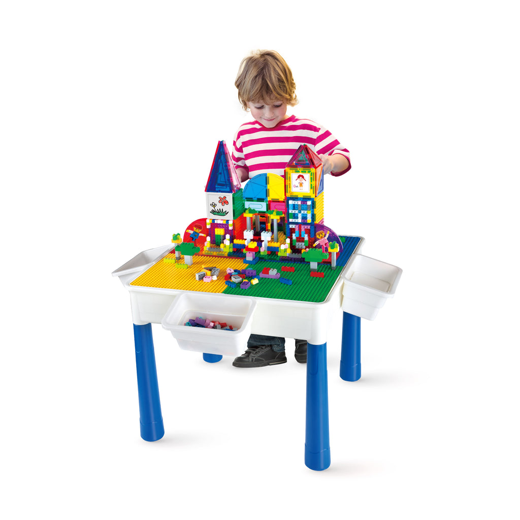PicassoTiles 585 Piece Mega Activity Center Table Kids All-in-1 PBT585