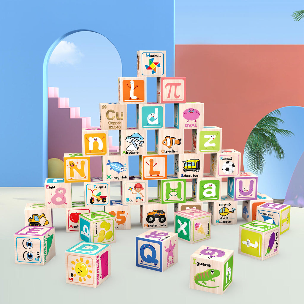 Kids Building Blocks With Letters
