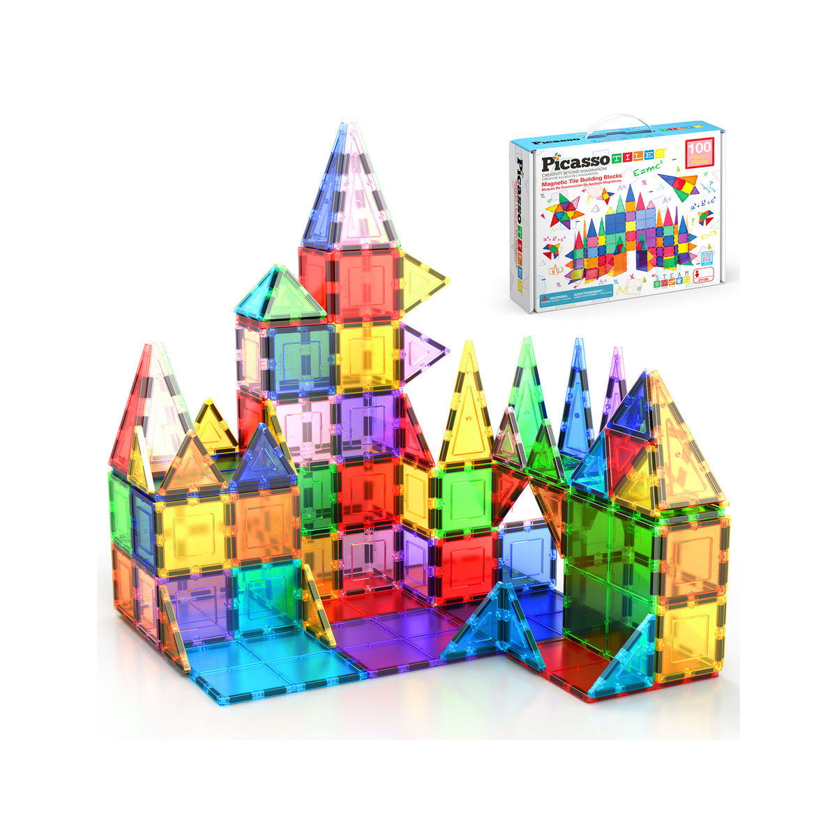 PicassoTiles Magnetic Tile Classic 100 Piece Building Set · PicassoTiles