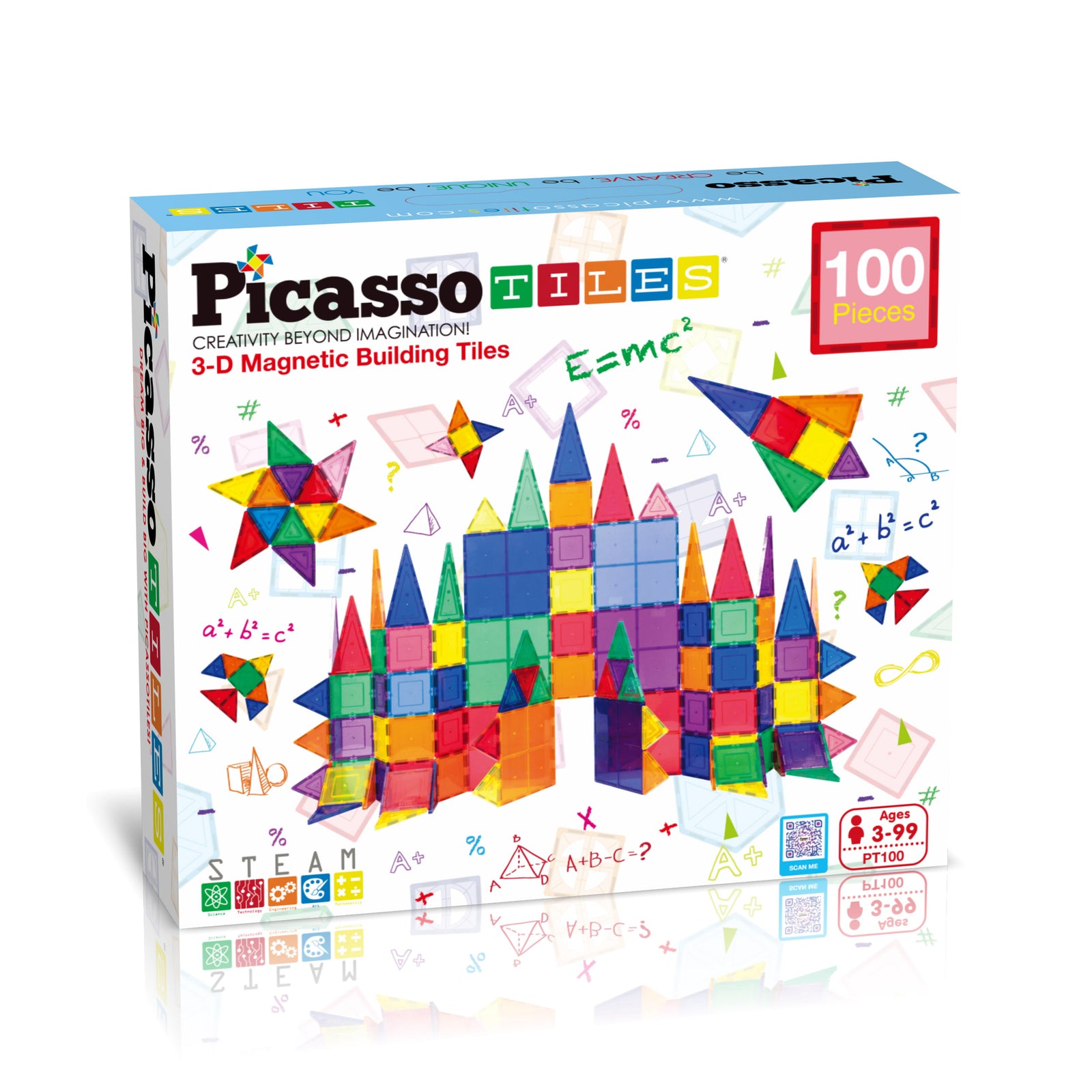 PicassoTiles 100 Classic Piece Magnet Building Tiles · PicassoTiles