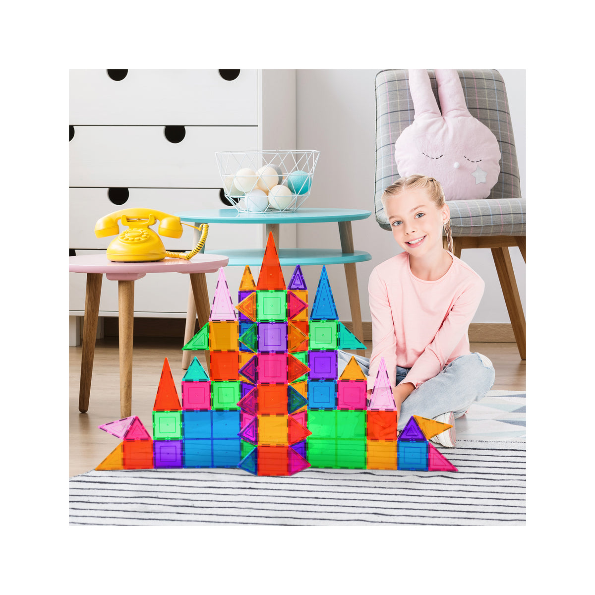 PicassoTiles 101pc Magnetic Tile Classic Building Blocks · PicassoTiles