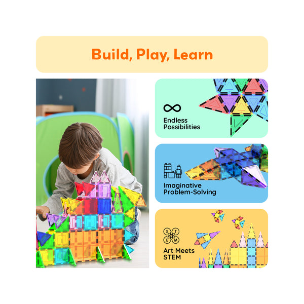 PicassoTiles 101pc Magnetic Tile Classic Building Blocks · PicassoTiles