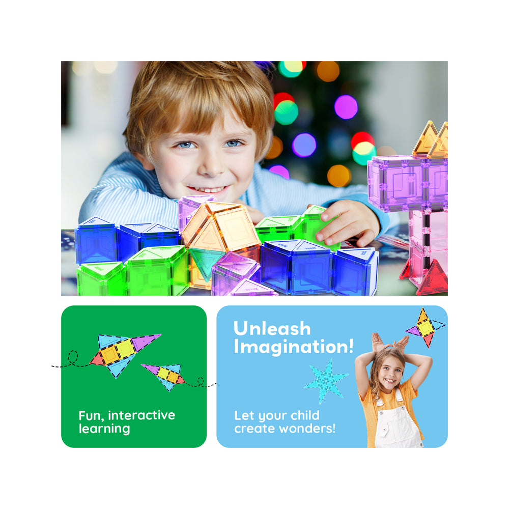 PicassoTiles 101pc Magnetic Tile Classic Building Blocks · PicassoTiles