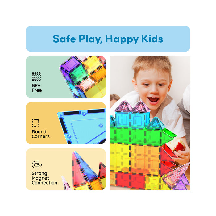 PicassoTiles 101pc Magnetic Tile Classic Building Blocks · PicassoTiles