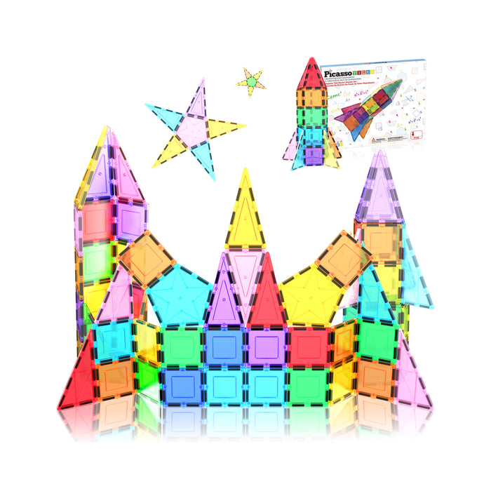 PicassoTiles Magnetic Tile Rocket Ship Toy - 32 Pieces · PicassoTiles