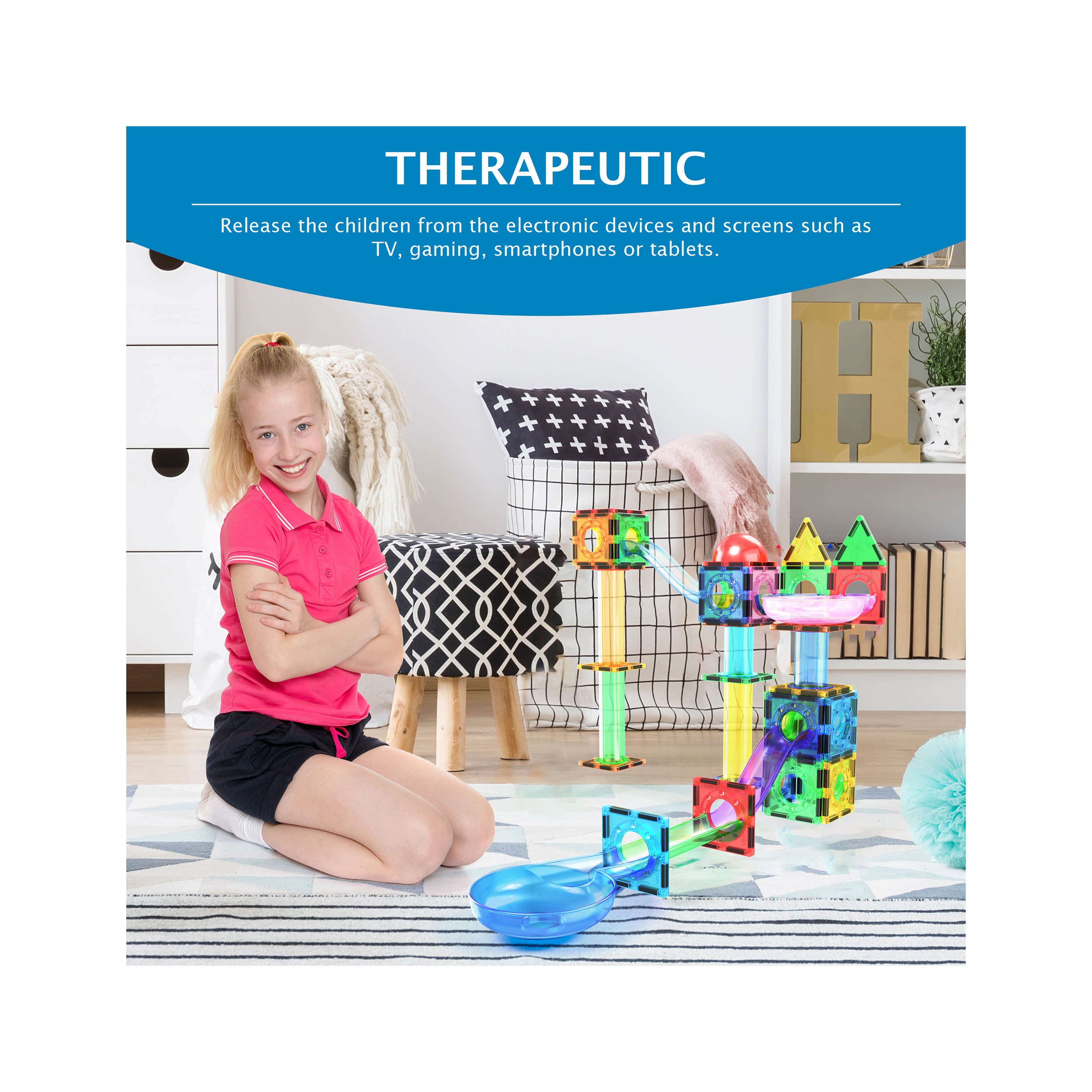 PicassoTiles 70pc Marble Run Building Blocks Set · PicassoTiles