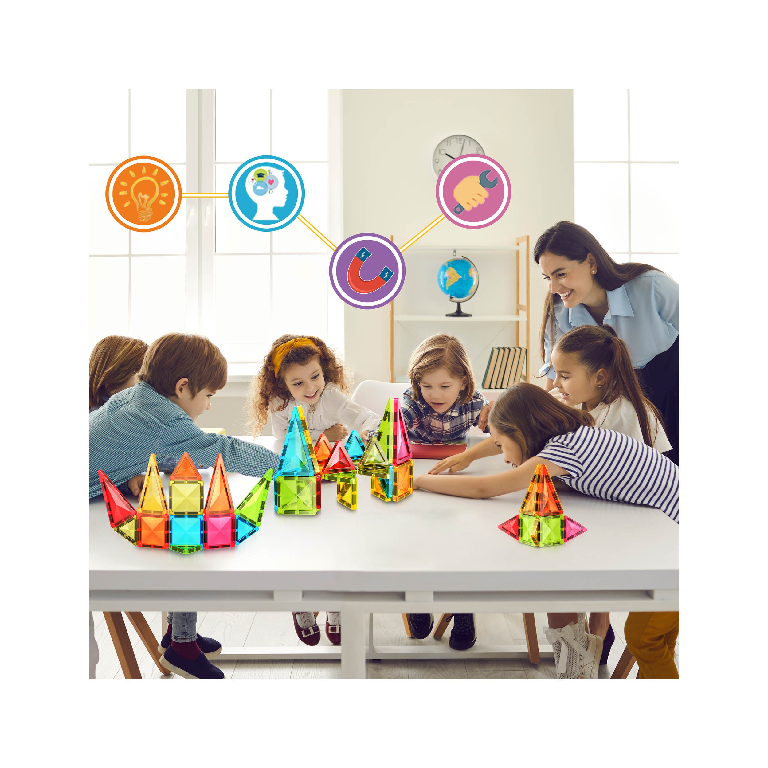 PicassoTiles 36pc Rocket Ship Magnetic Building Block Set · PicassoTiles