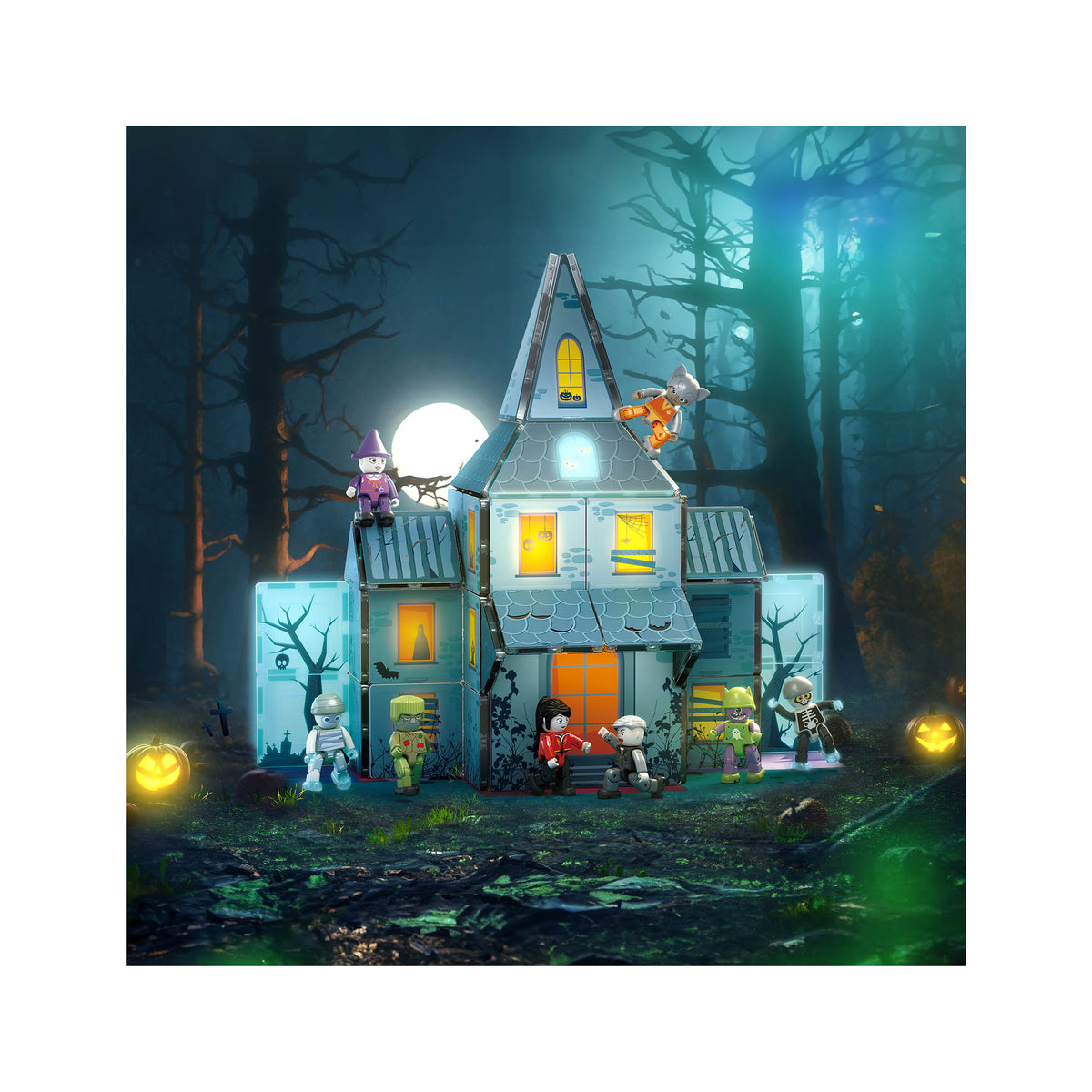 PicassoTiles Haunted House Building Blocks with Spooky Characters ...