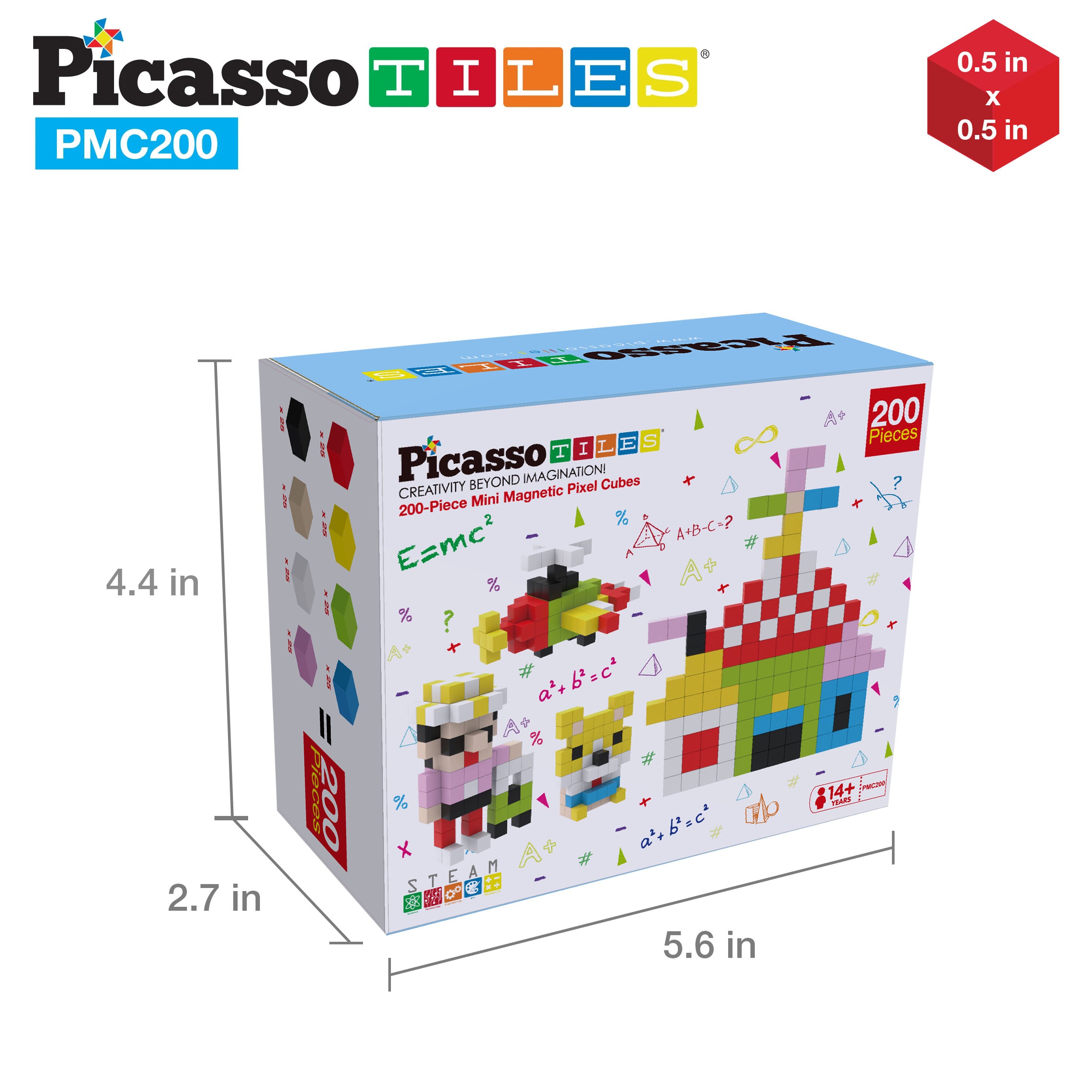 PicassoTiles 200pc Magnetic Mini Pixel Puzzle Cubes · PicassoTiles