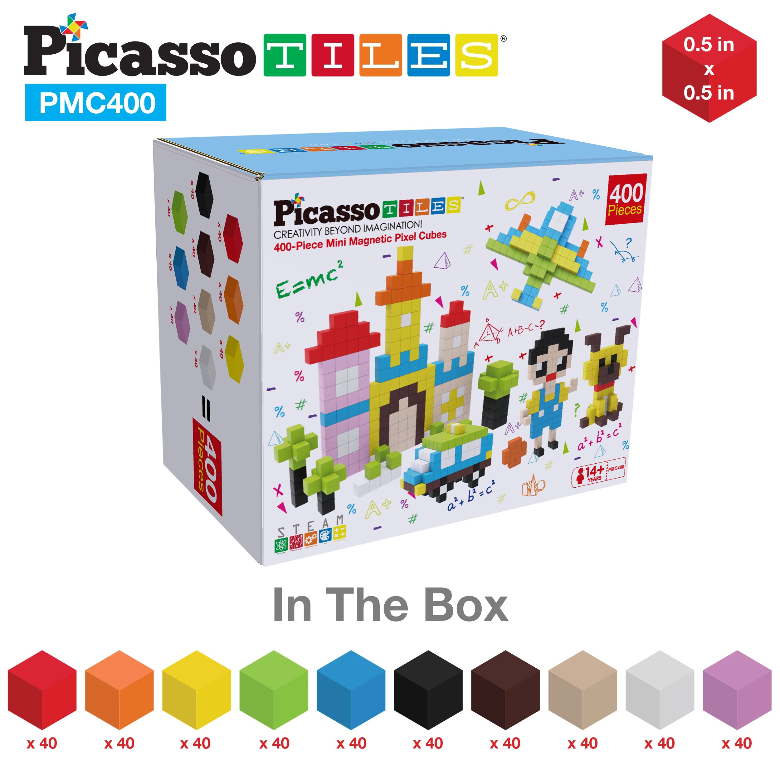 PicassoTiles 400pc Magnetic Mini Pixel Puzzle Cubes · PicassoTiles