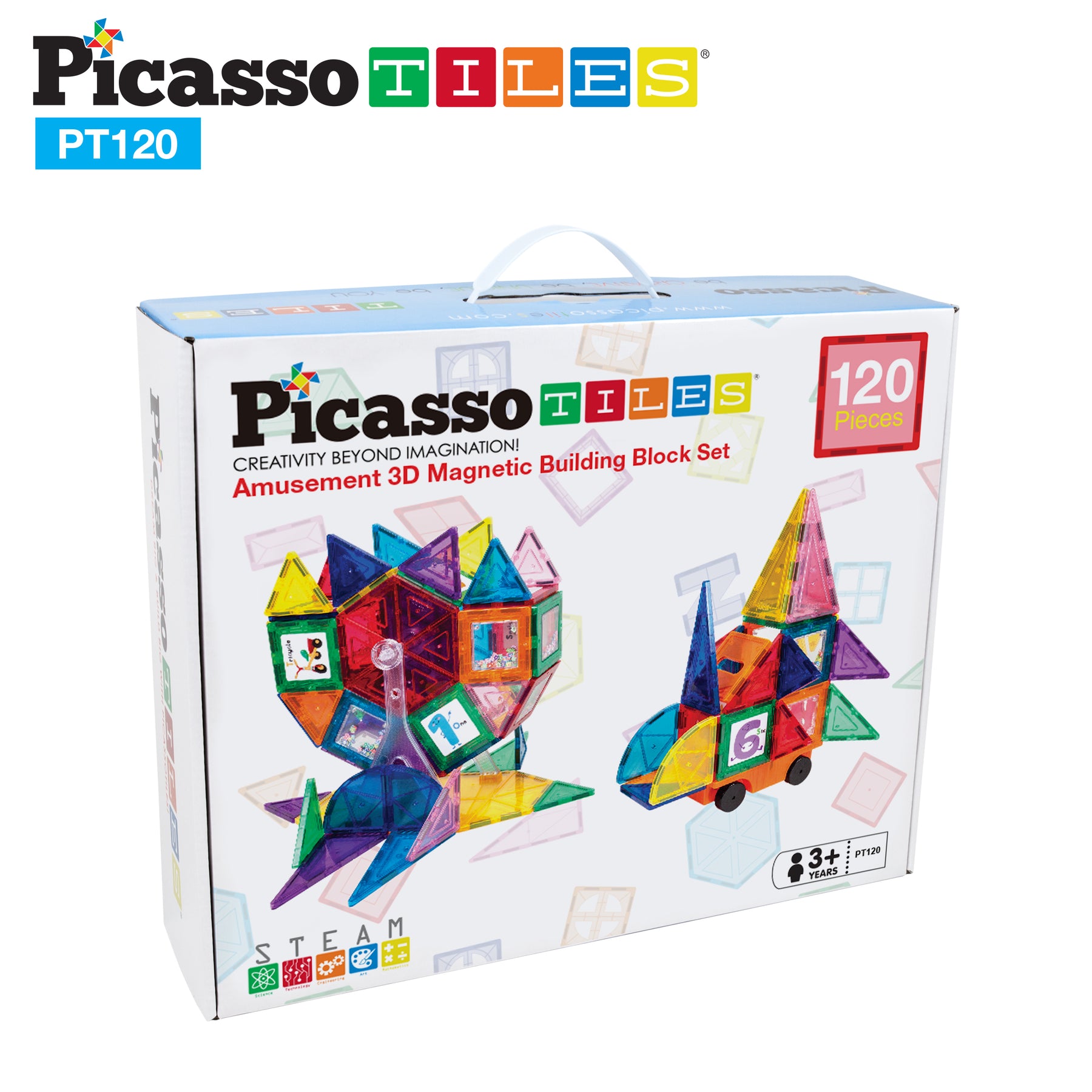 PicassoTiles Magnetic Tile Master Builder with Creative Elements ...
