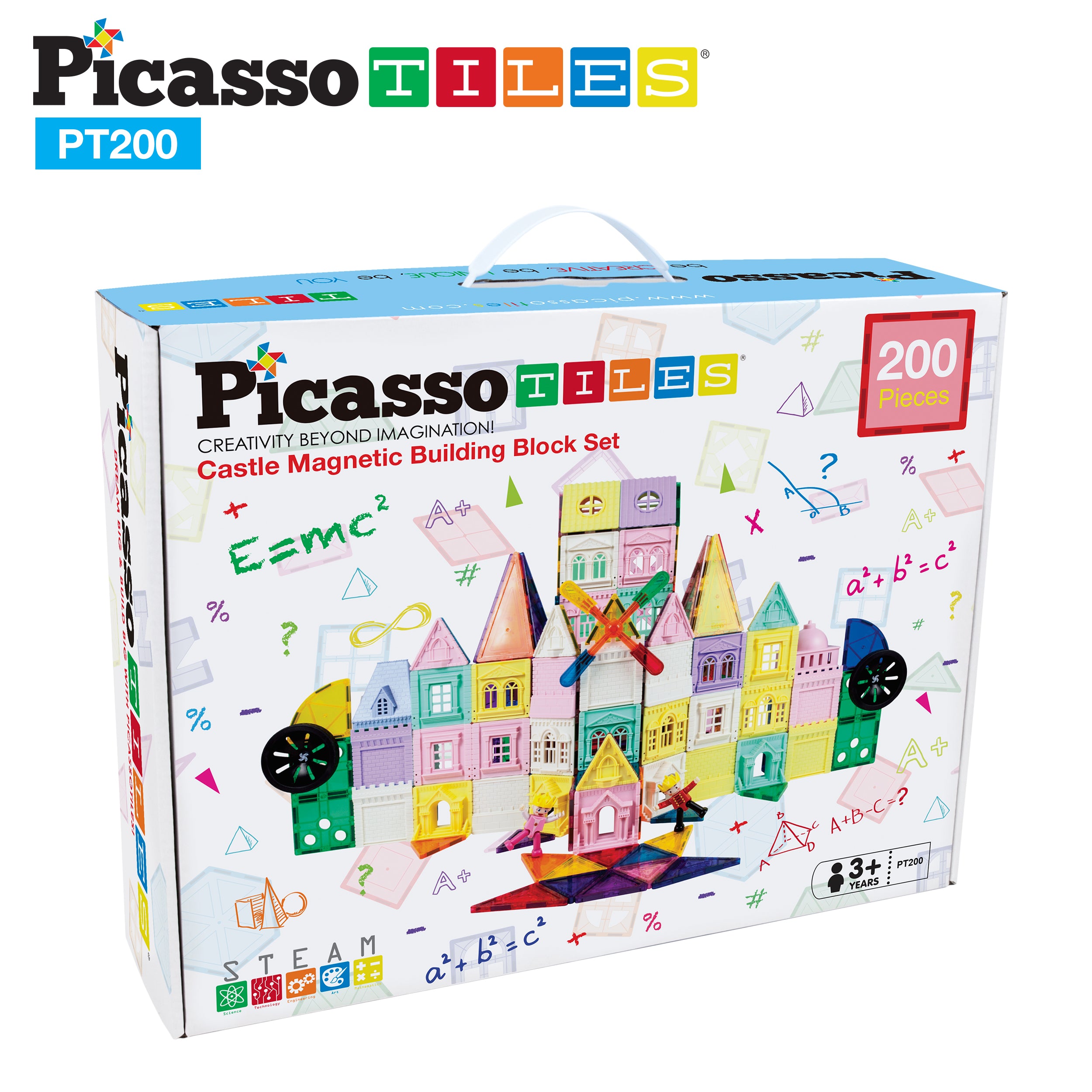 PicassoTiles Magnetic Tile Castle Set with Action Figures & Enhancemen ...