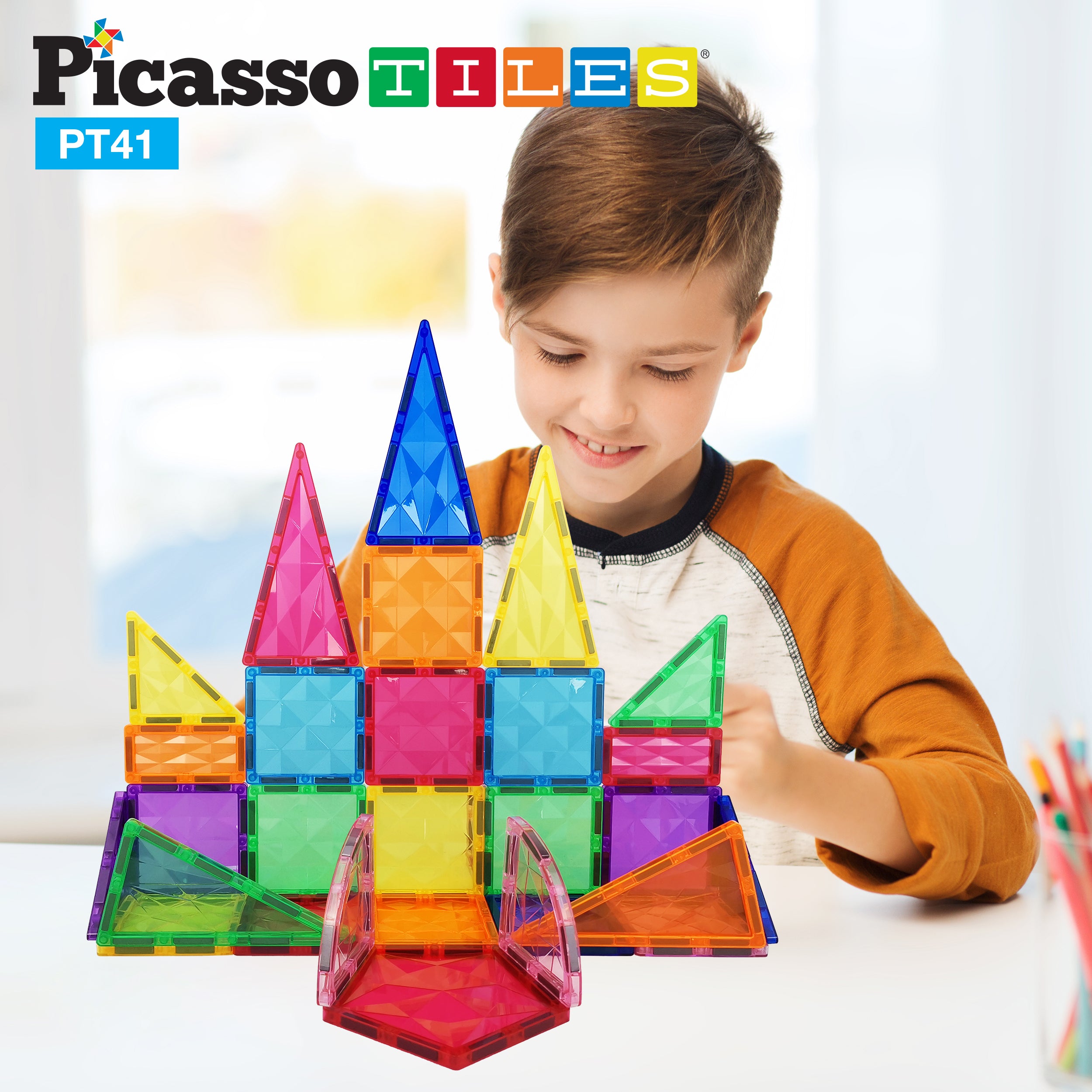 PicassoTiles 41pc Prism Magnetic Building Block Set · PicassoTiles