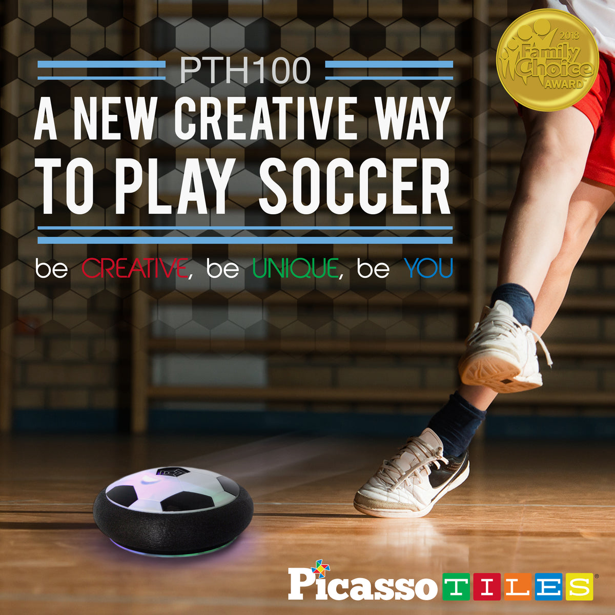 PicassoTiles Hover Soccer Ball with Protective Bumper Foam · PicassoTiles